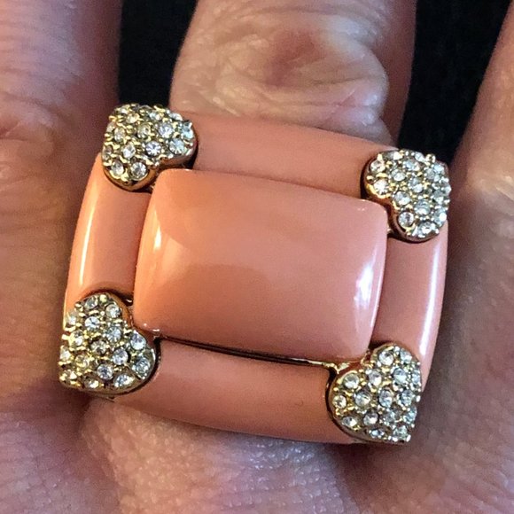 Camille Lucie | Jewelry | Coral Statement Ring Crystal Heart Camille ...